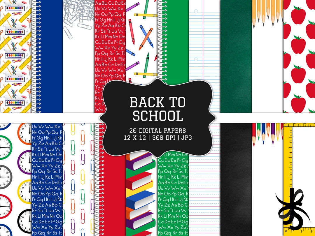 Back to School-digital Scrapbook Papers-commercial Use-classroom ...