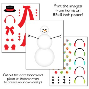 Digital Printable Activity-build a Snowman-diy Snowman-snow Clipart ...