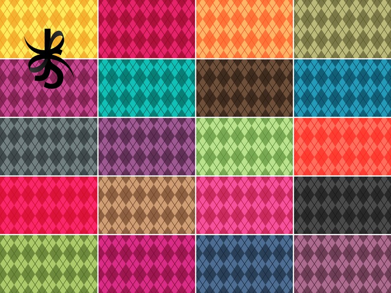 Tinted Argyle-fall Colors-digital Scrapbook Papers-commercial Use ...