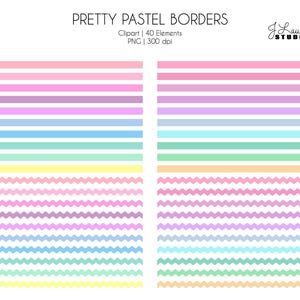 Pastel Digital Clipart Borders-clipart Elements-zig Zag-ric Rac-digital ...