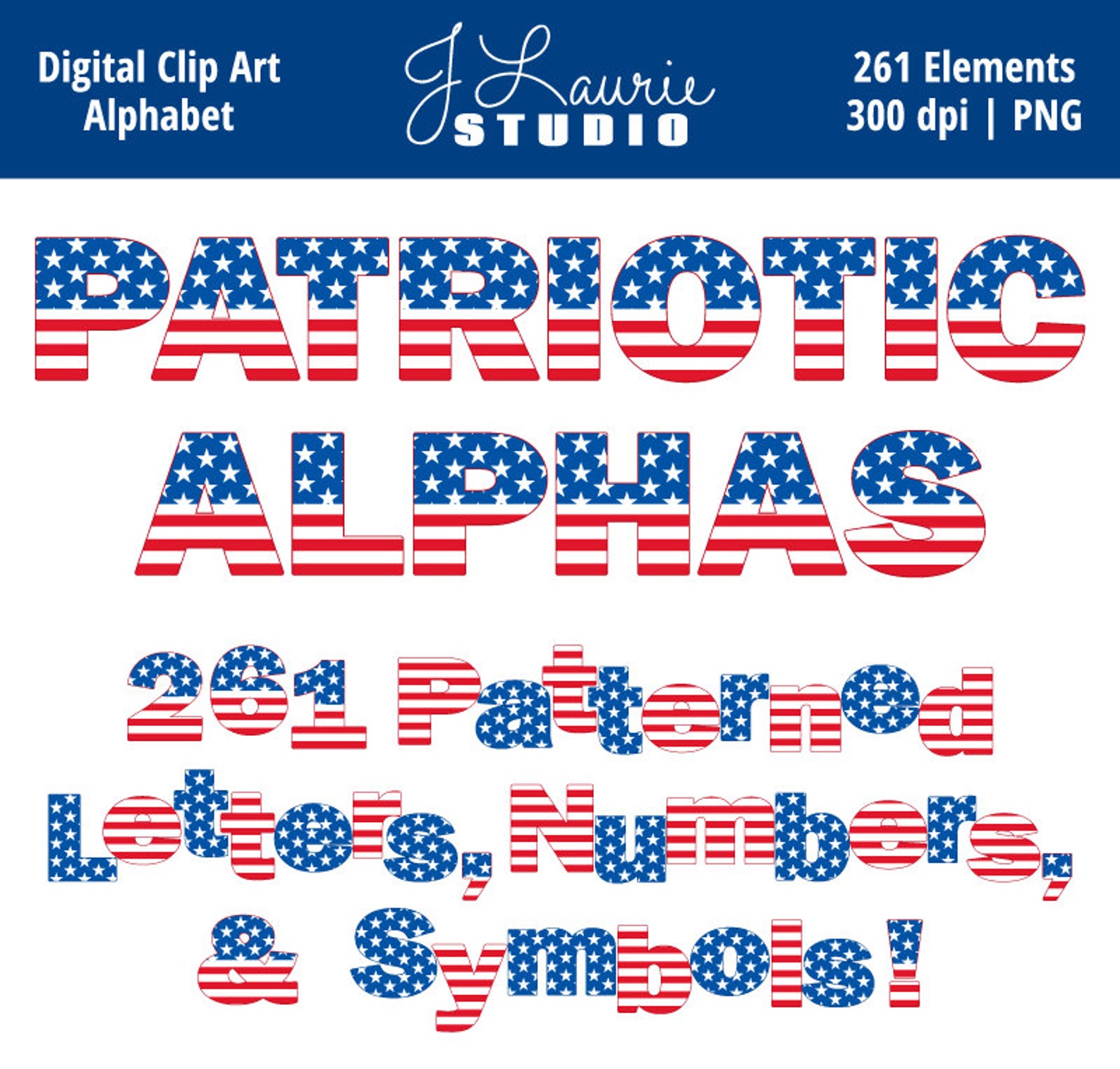 Patriotic Digital Alphabet Letters-american Flag - Etsy