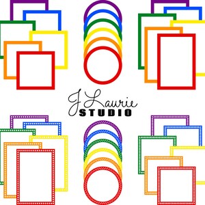 Digital Clipart Rainbow Elements-frames-labels-borders-tags-rainbow ...