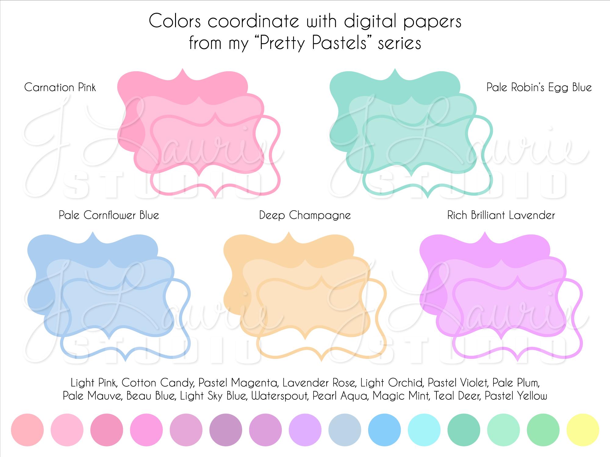 Pastel Digital Clipart Frames-text Boxes-baby-borders-invitations ...