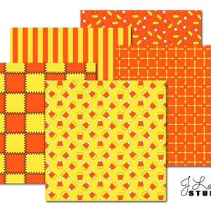 Candy Corn-halloween Digital Scrapbook Papers-commercial Use-halloween ...