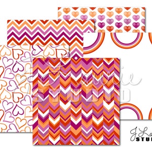 Lesbian Pride-digital Scrapbook Papers-commercial Use-pride Flag-lgbt ...