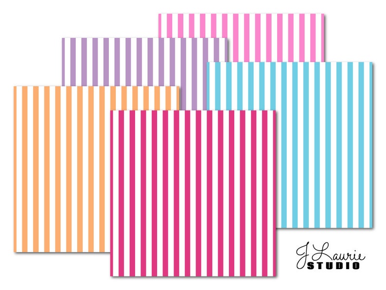 Stripes-Springtime-Digital Scrapbook Papers-Commercial | Etsy