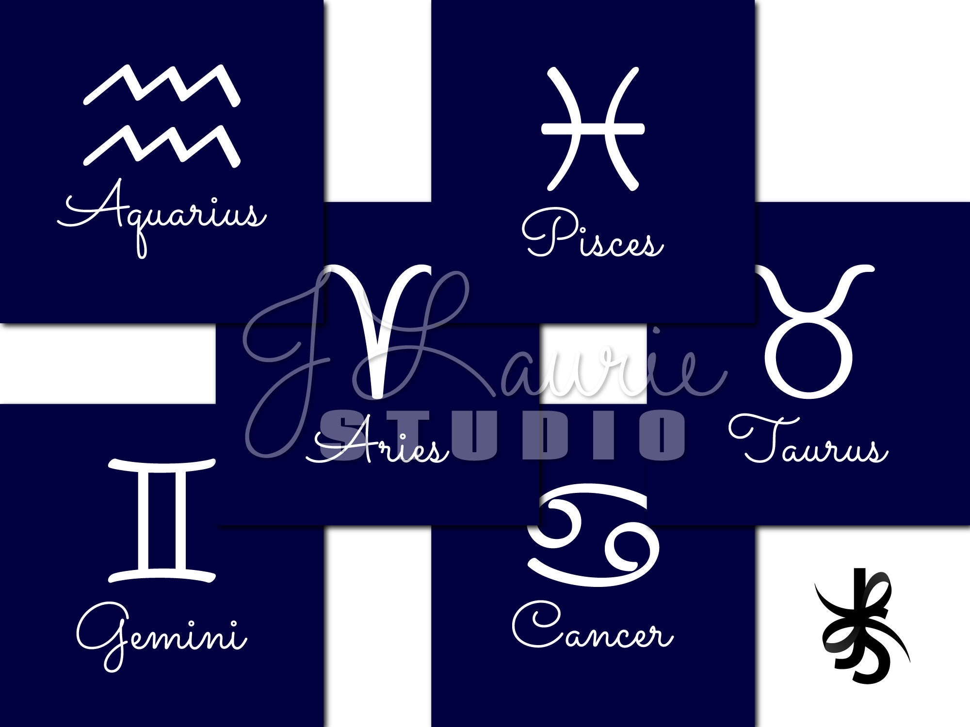 Zodiac Signs-digital Scrapbook Papers-commercial - Etsy
