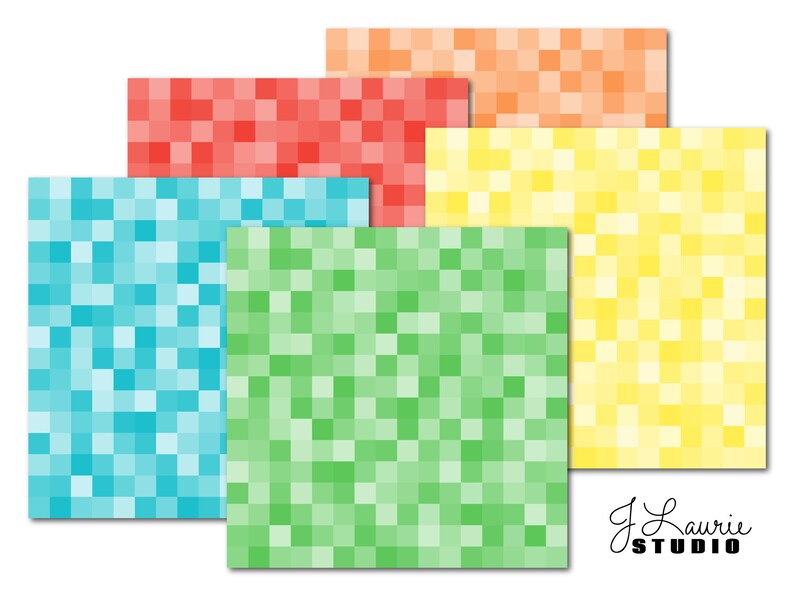 Large Pixels-springtime-digital Scrapbook Papers-commercial Use ...