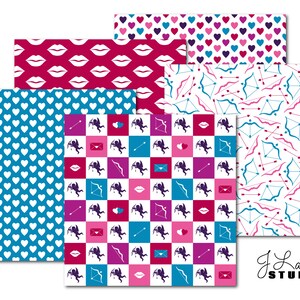 Cupids Heart-Valentine Patterns-Digital Scrapbook Papers-Commercial Use ...