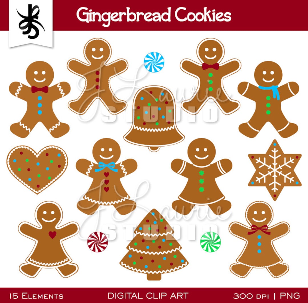 Digital Clipart-gingerbread Cookies-holiday Clipart-christmas ...