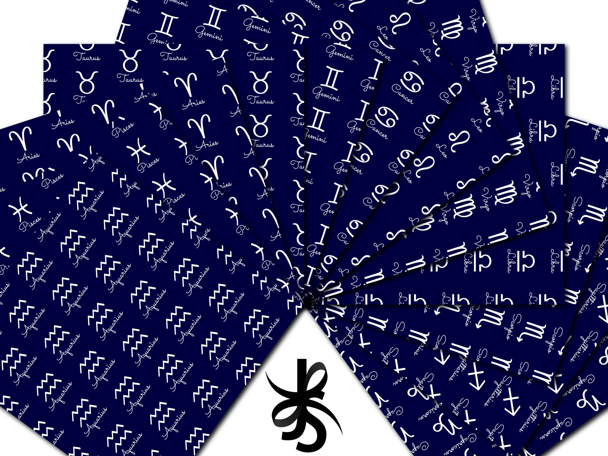 Zodiac Signs-digital Scrapbook Papers-commercial - Etsy