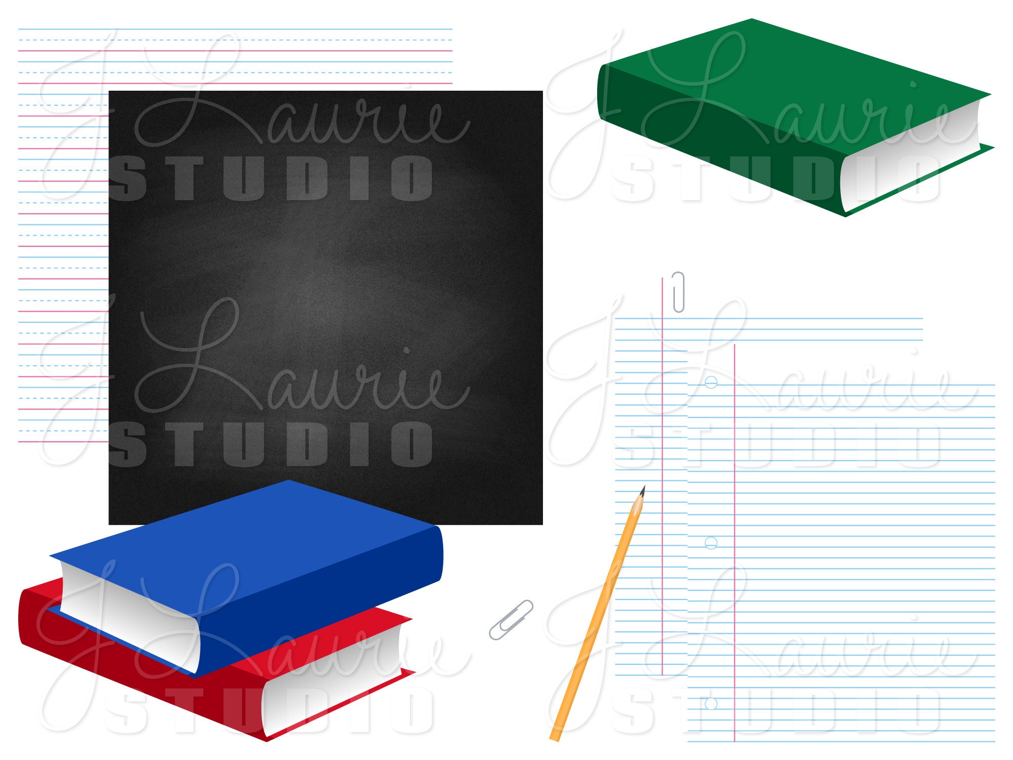 Back to School-digital Paper Clipart Set-commercial - Etsy