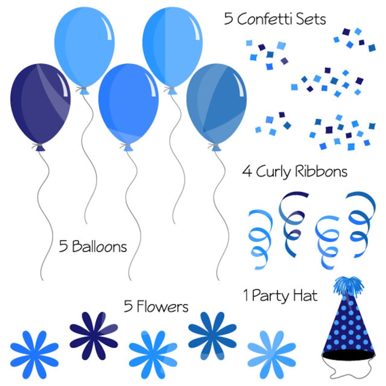 Birthday Clipart & Digital Paper | Etsy