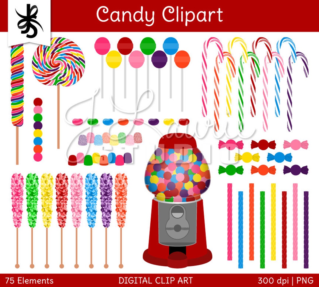 Candy Digital Clipart-candy Shop-sweet Shop-gumball Machine-candy Cane ...