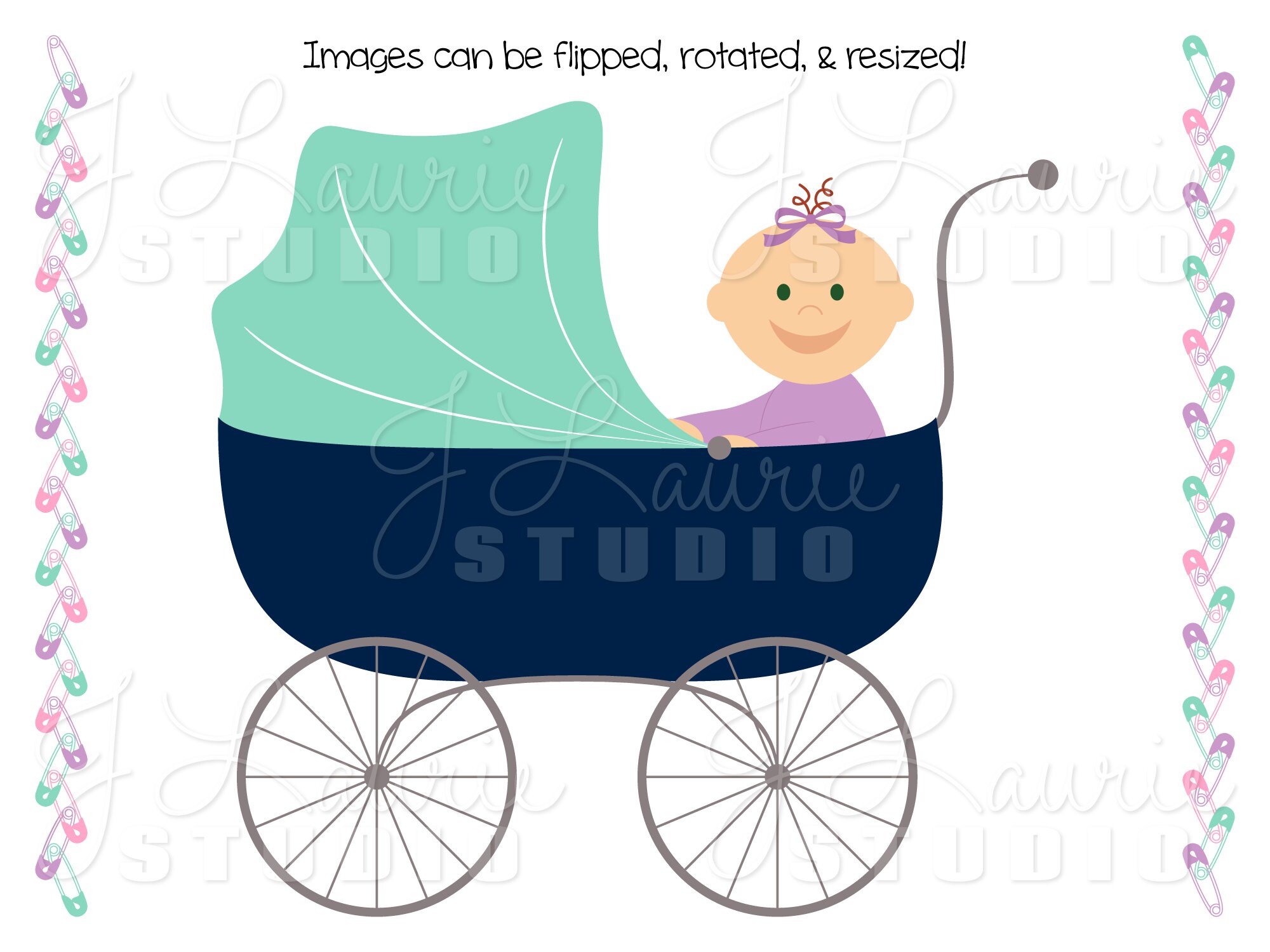 Baby Girl-digital Clipart-commercial Use-scrapbook - Etsy