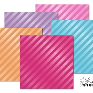 Gradient 2 Tone Diagonal Stripes-springtime-digital Scrapbook Papers ...