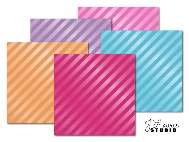 Gradient 2 Tone Diagonal Stripes-springtime-digital Scrapbook - Etsy