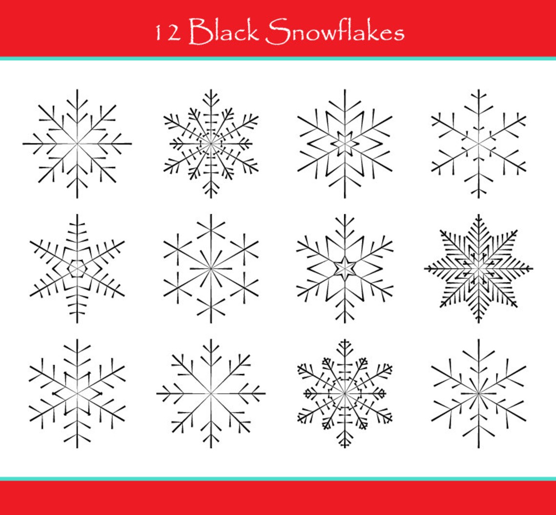 Digital Clipart-Snowflakes-Holiday Graphics-Snow-Winter | Etsy