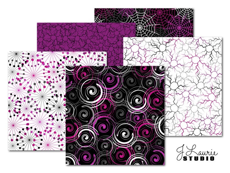 Enchanted Halloween-digital Scrapbook Papers-commercial Use-gothic ...