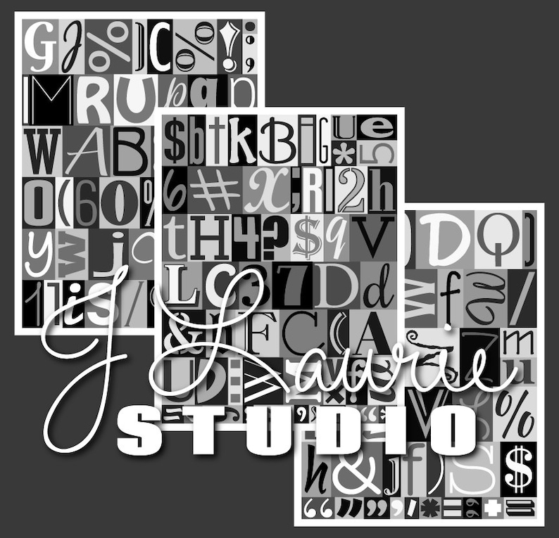 Digital Collage Sheet-printable Magazine Cutout Alphabet-greyscale ...