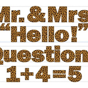 Digital Alphabet Letters Clipart-leopard Print-animal Print-numbers ...