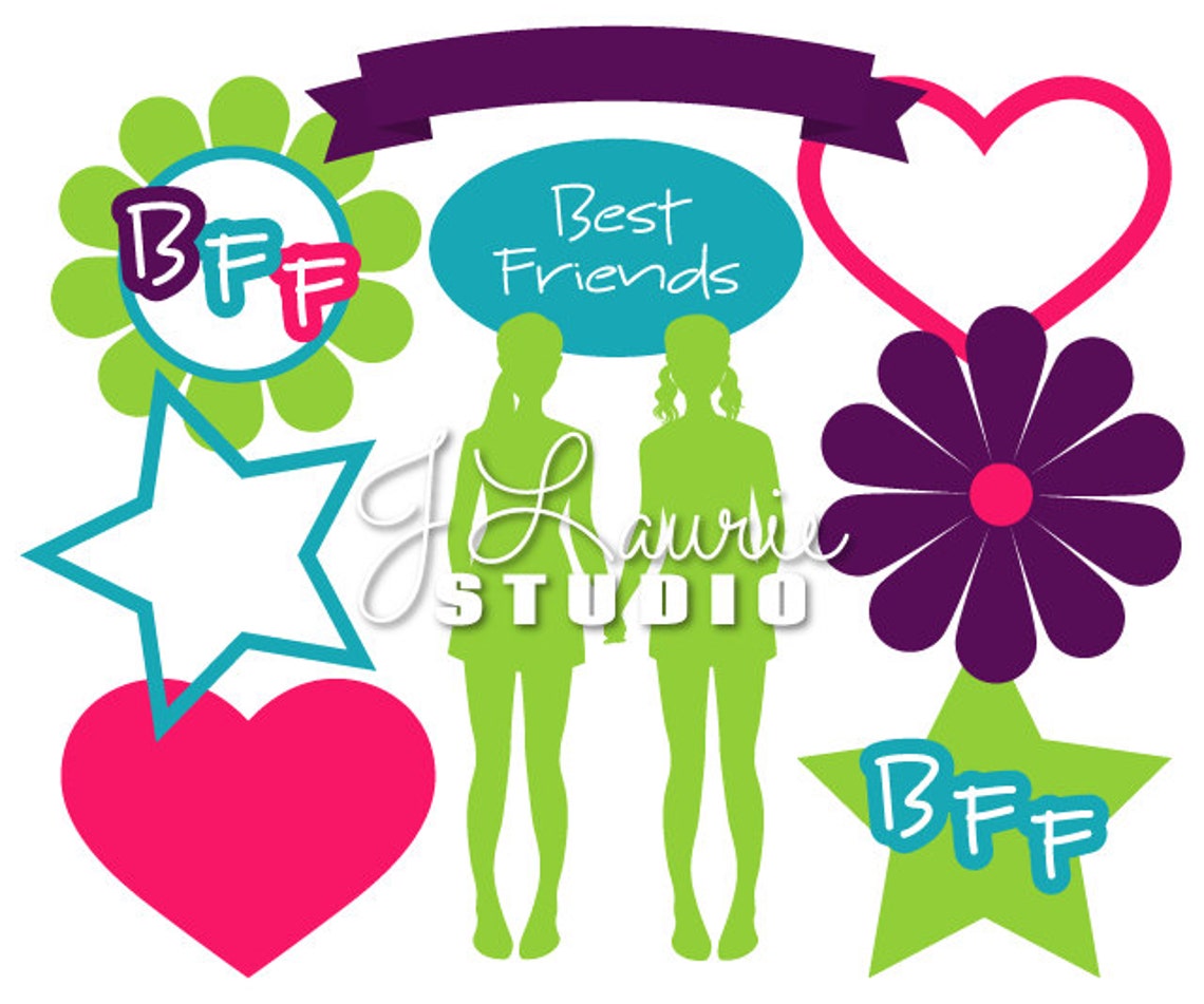 Digital Clipart Elements-bff-best Friend Clipart-best Friend Scrapbook ...