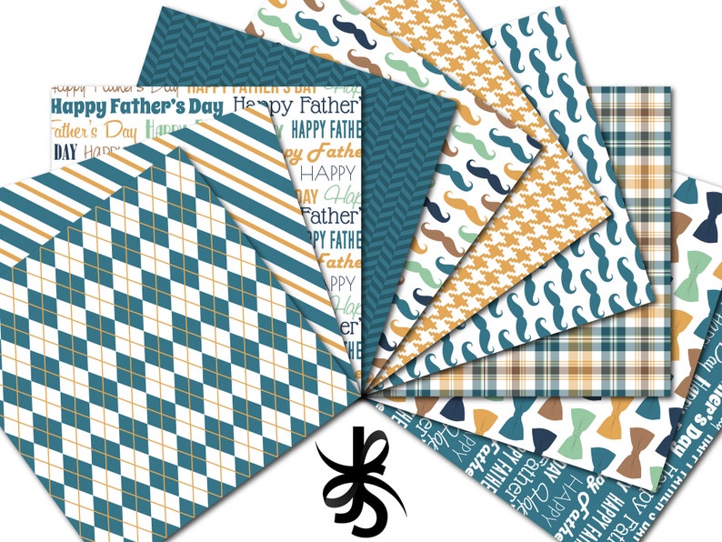 Fathers Day-digital Scrapbook Papers-commercial - Etsy