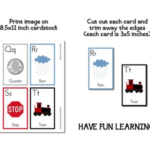 Alphabet Flashcards-alphabet Lesson-printable ABC Flash Cards-grammar ...