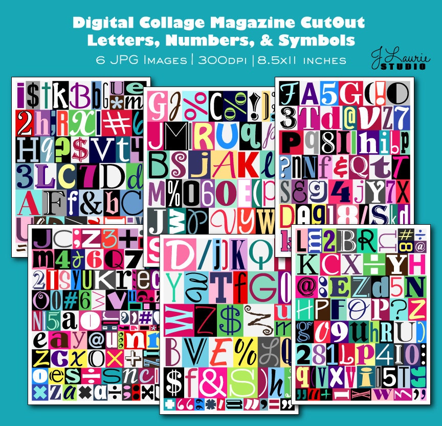 Digital Collage Sheet-printable Magazine Cutout Alphabet-letters ...