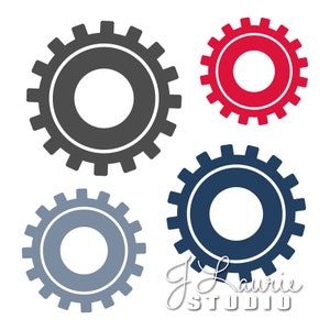 Digital Clipart-63 Colorful Gears-gear Clipart-digital Scrapbook ...