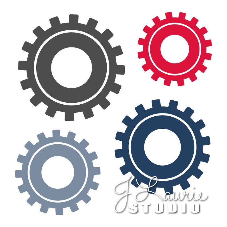 Digital Clipart-63 Colorful Gears-gear Clipart-digital Scrapbook ...
