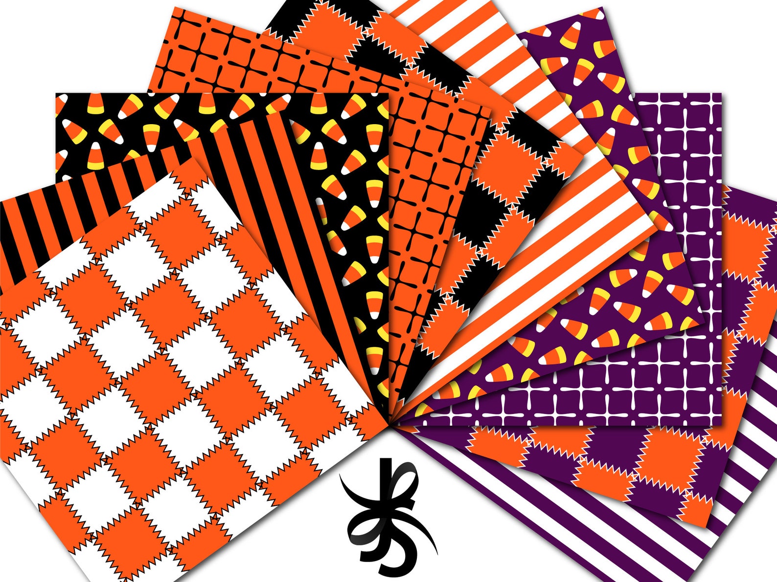 Candy Corn-halloween Digital Scrapbook Papers-commercial - Etsy