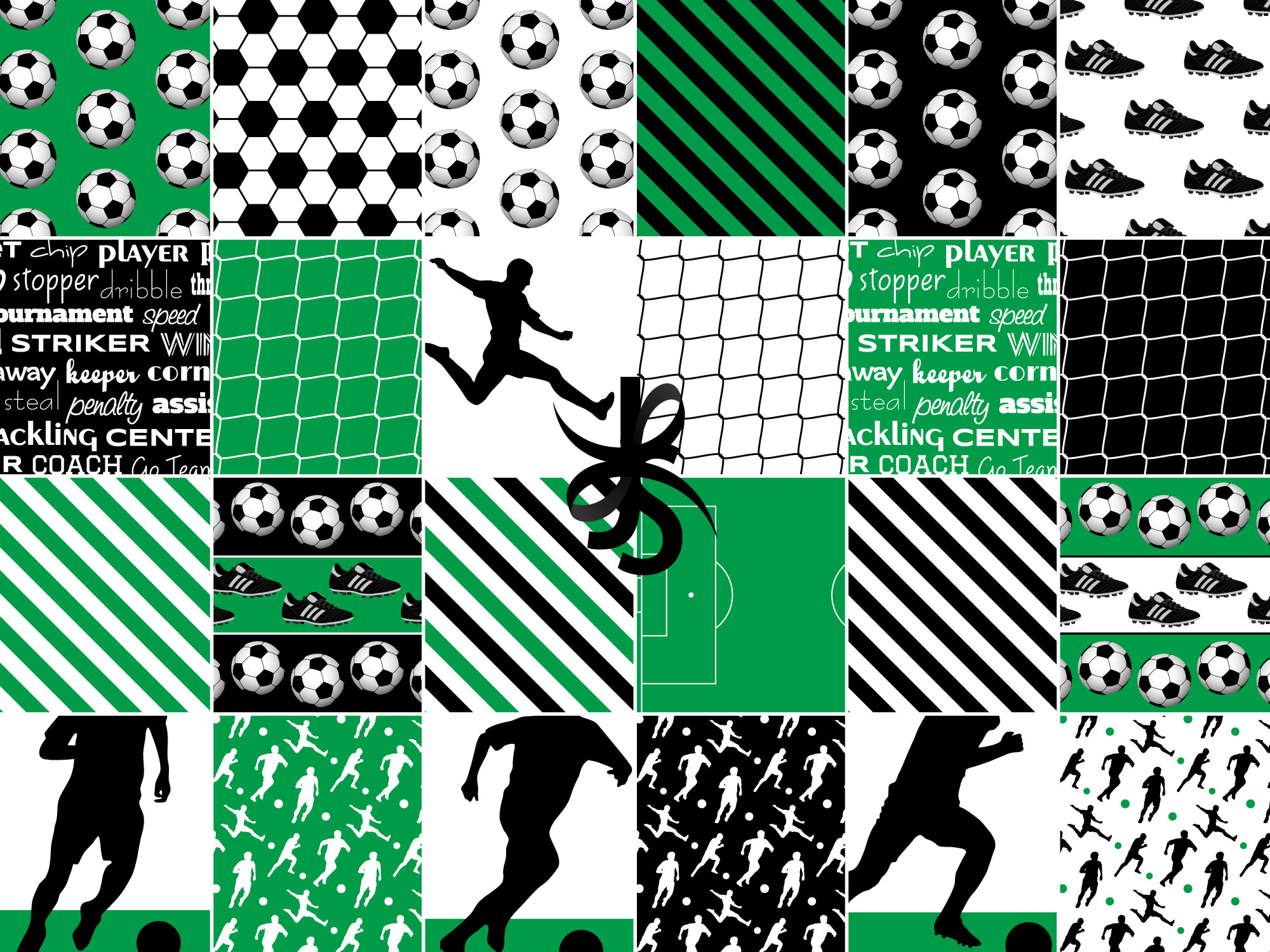 Soccer-digital Scrapbook Papers-commercial | Etsy
