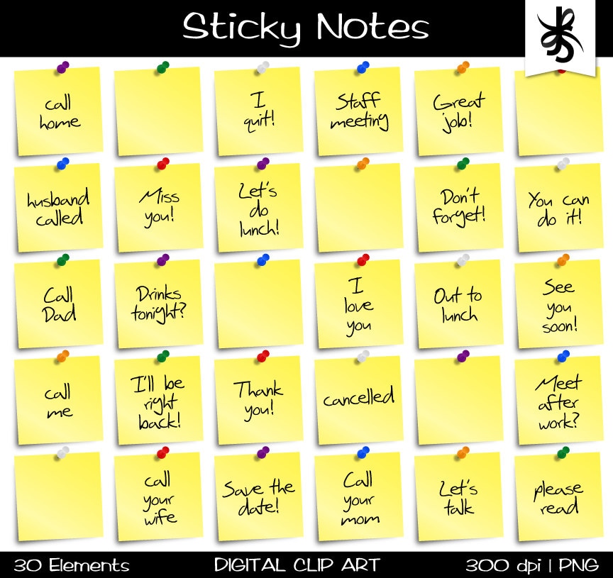 Yellow Sticky Note Clip Art