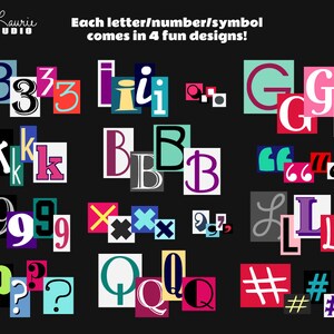 Digital Magazine Cutout Alphabet-ransom Note Letters-numbers-clipart ...