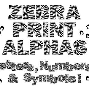 Zebra Print Digital Alphabet Letters Clipart-animal Print-numbers ...
