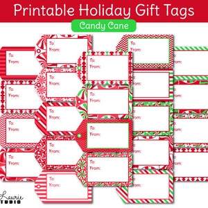 Digital Clipart-printable Gift Tags-holiday-candy Canes-peppermint ...