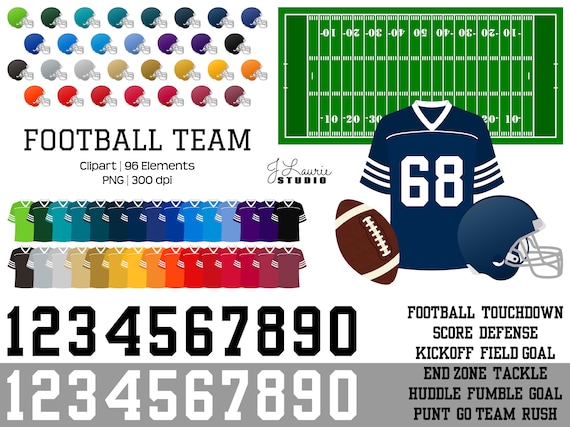 Football Team-digital Clipart-commercial - Etsy