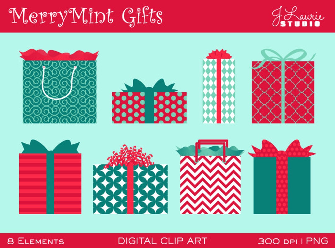 Digital Clipart-merrymint-holiday Gifts-holiday Presents-christmas ...