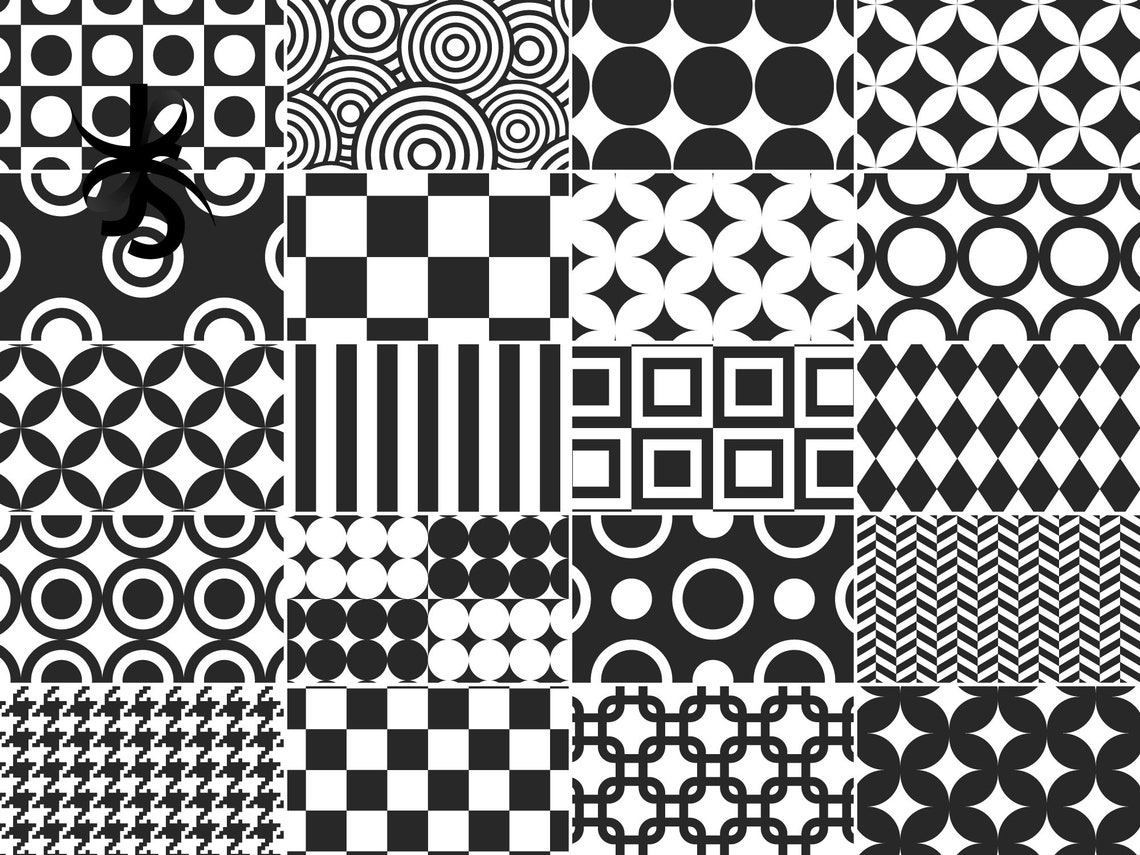 Mod Patterns-charcoal Gray-digital Scrapbook Papers-commercial - Etsy