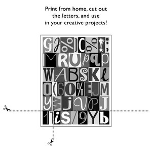 Digital Collage Sheet-printable Magazine Cutout Alphabet-greyscale ...