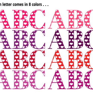 Digital Alphabet Letters Clipart-valentine Hearts Alpha Letters-digital ...