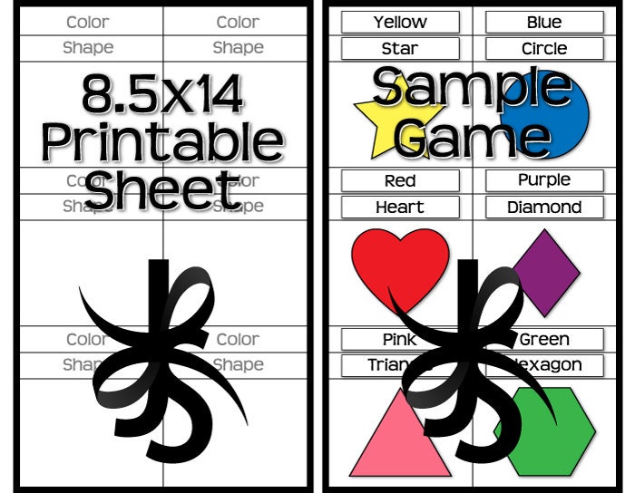 Colors & Shapes Activity-Printable Game-Educational | Etsy