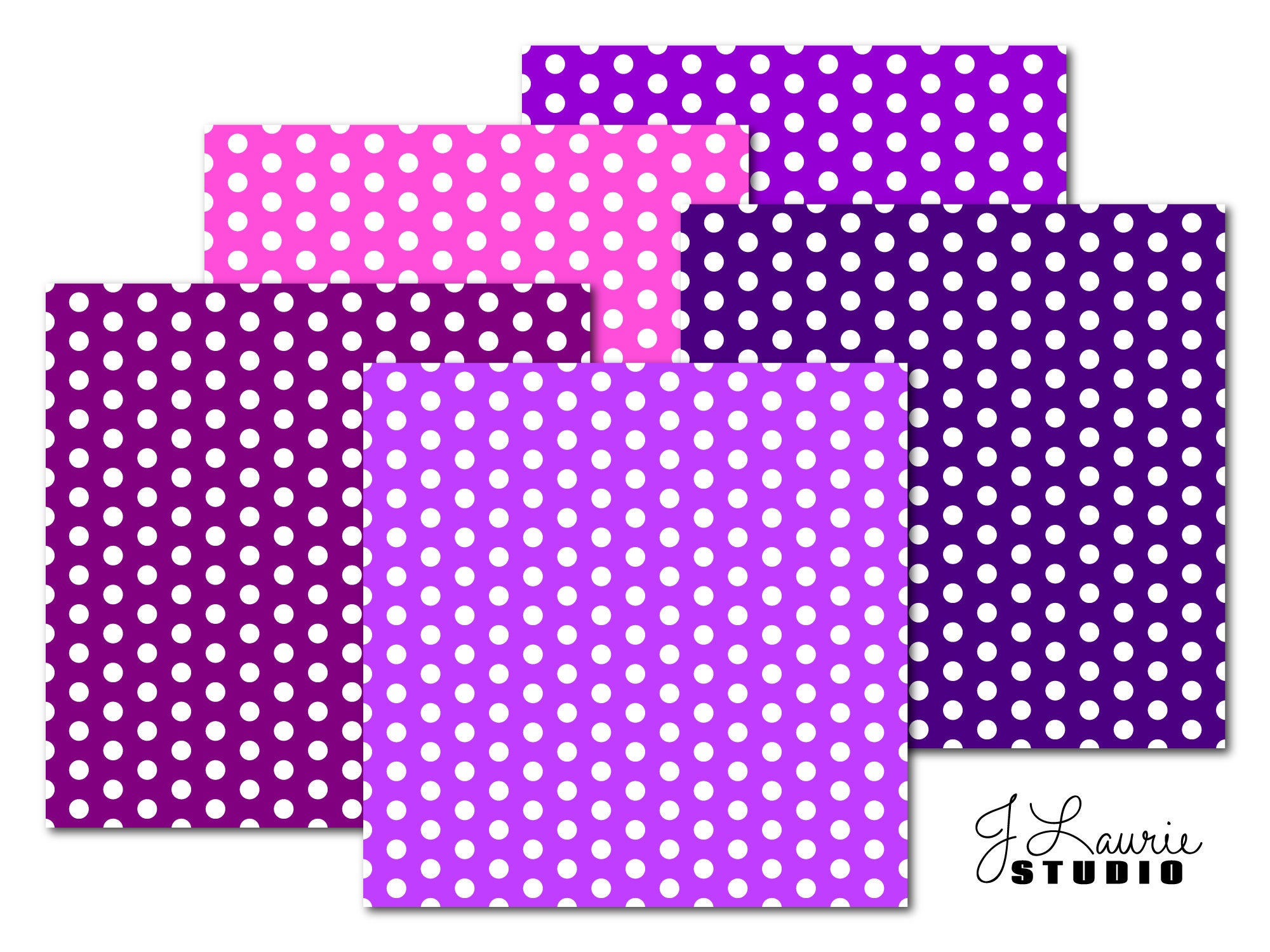 Polka Dots-summer Bright Colors-digital Scrapbook Papers-commercial Use ...