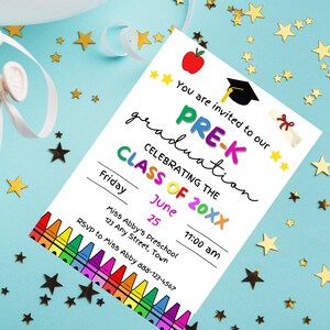 Pre-k Graduation Invitation Preschool Ceremony Pre-school Party School ...