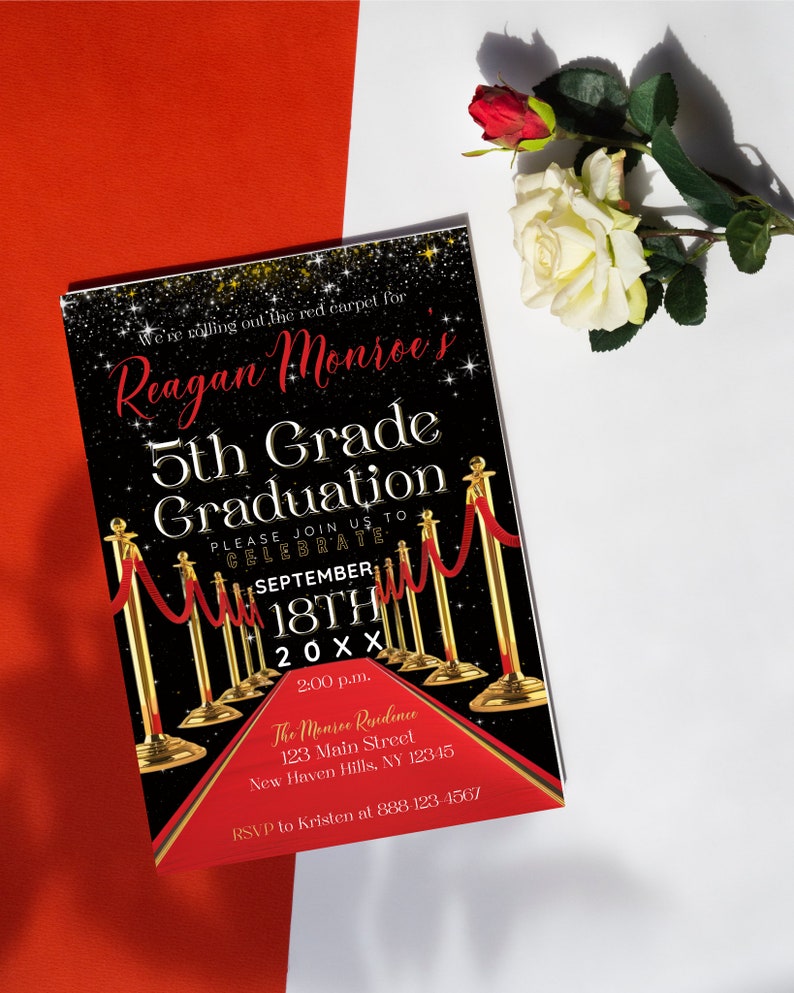 5th Grade Graduation Invitation | Grad Announcement Invite | Instant ...