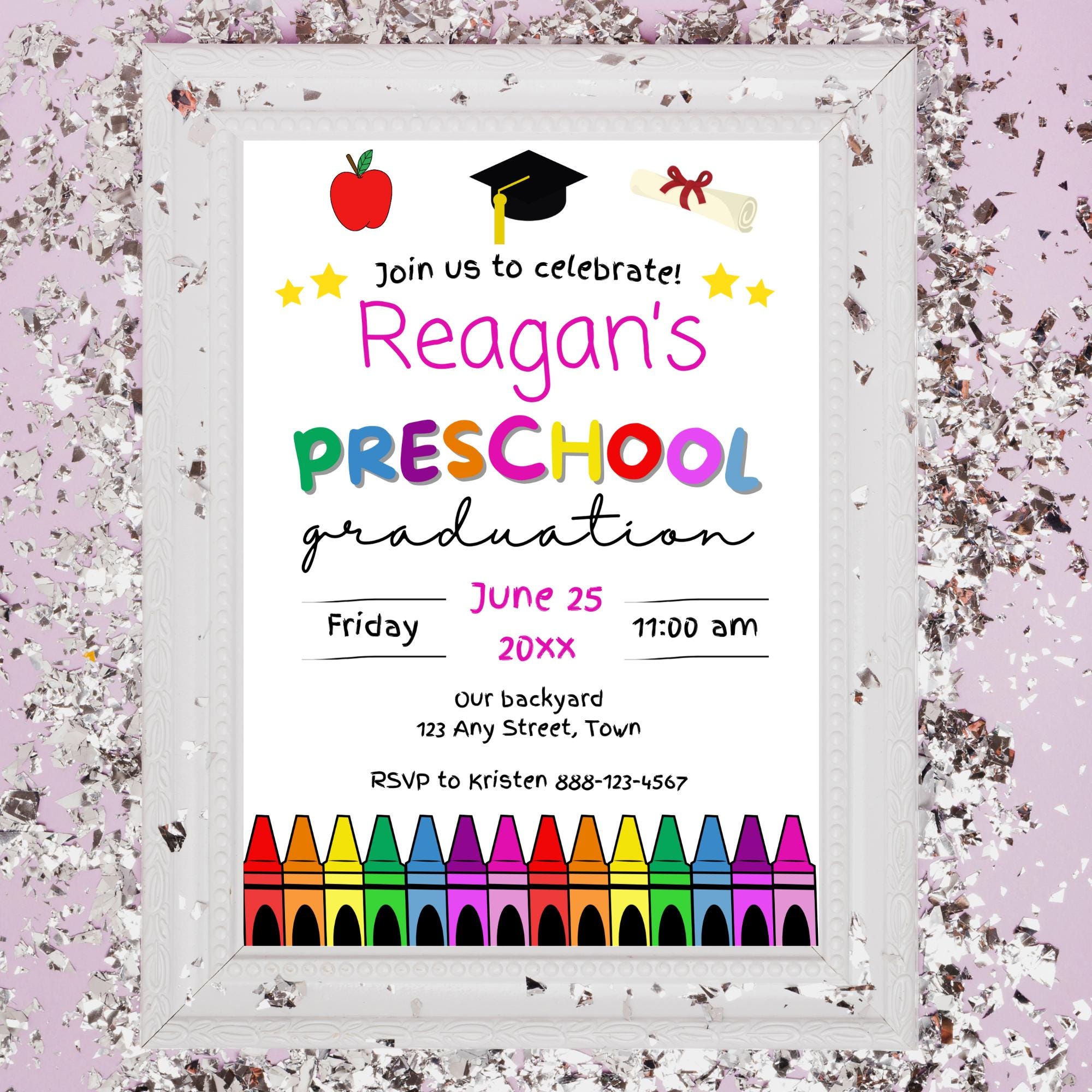 Pre-k Graduation Invitation Template, Preschool Ceremony, Pre-school ...