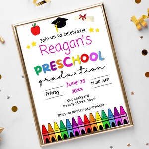Pre-k Graduation Invitation Template, Preschool Ceremony, Pre-school ...