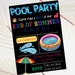 End of Summer Goodbye Pool Party Bash Kids Invitation Template, Back to ...
