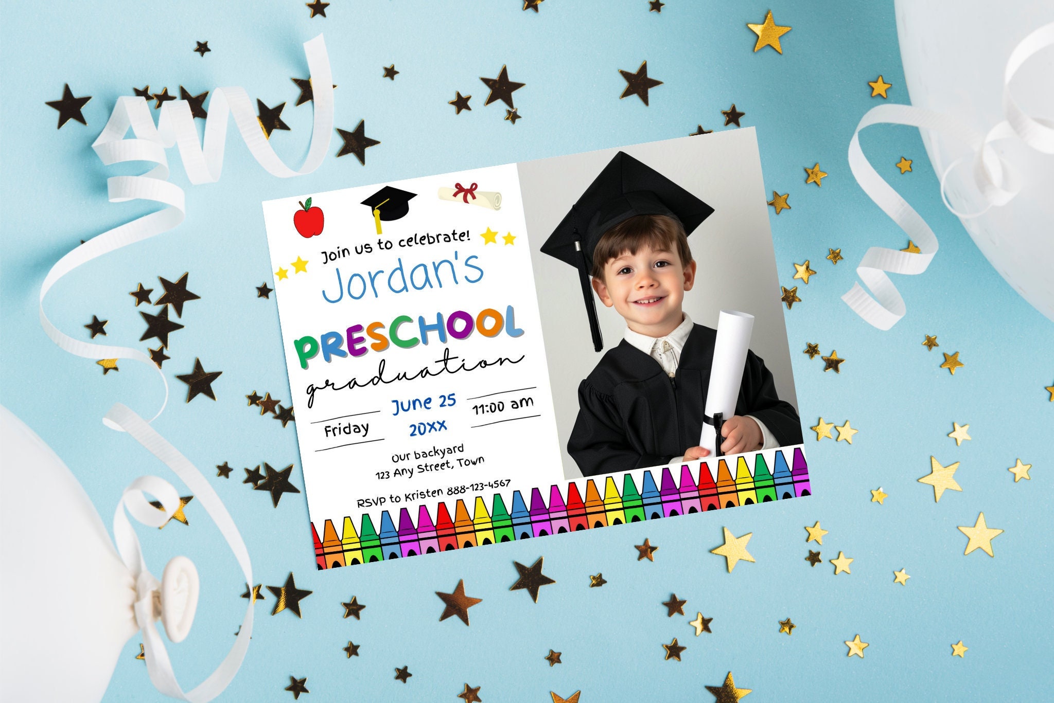 Pre-k Graduation Invitation | Preschool Ceremony | Pre-school Party ...